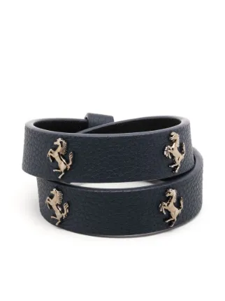 Ferrari Leather Logo-stud Bracelet Farfetch
