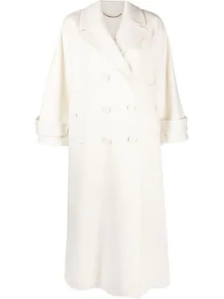 Ermanno Scervino double-breasted Maxi Coat | White | FARFETCH