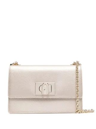 Furla logo-buckle Leather Shoulder Bag | Gold | FARFETCH AE