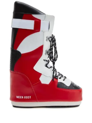 Moon Boot High Padded Sneaker Boots | Red | FARFETCH