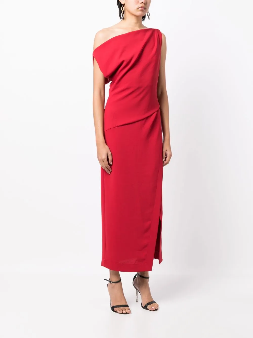 Manning Cartell Ruched Asymmetric Gown In Red | ModeSens