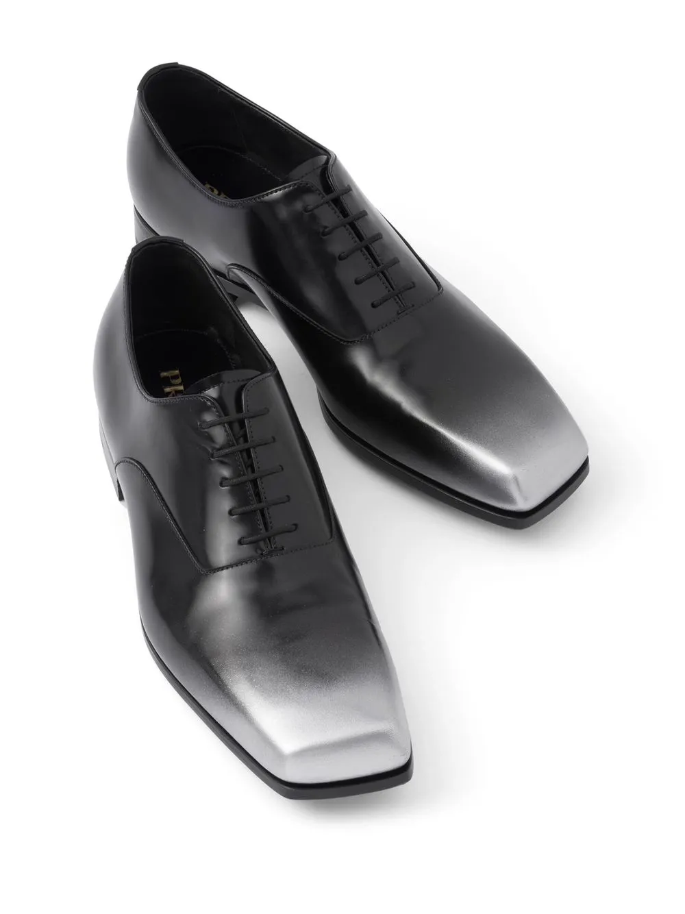 Prada Gradient-effect Lace-up Shoes In Black | ModeSens