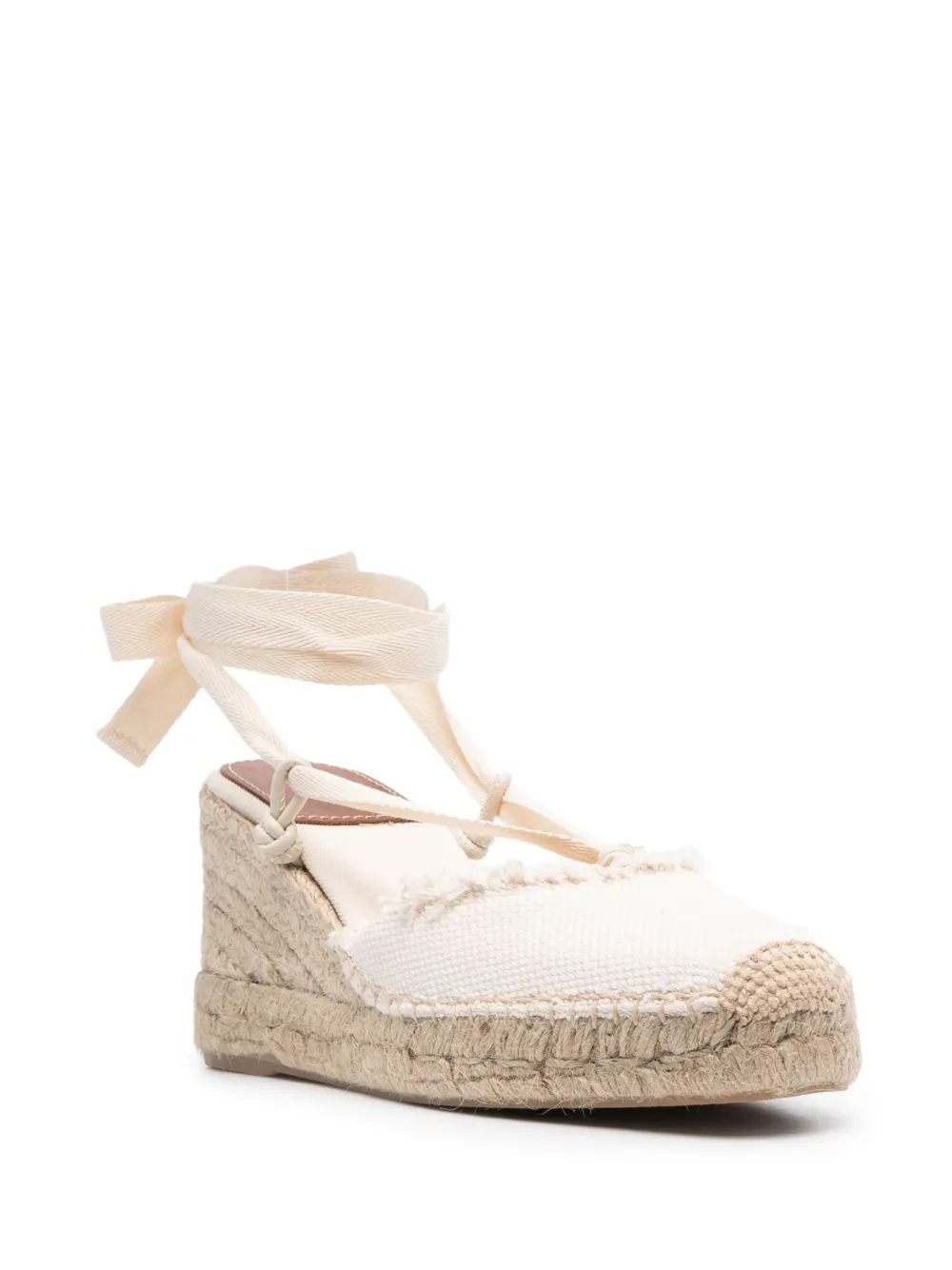 Polo Ralph Lauren Fringe-trim Canvas Wedge Espadrilles In White | ModeSens