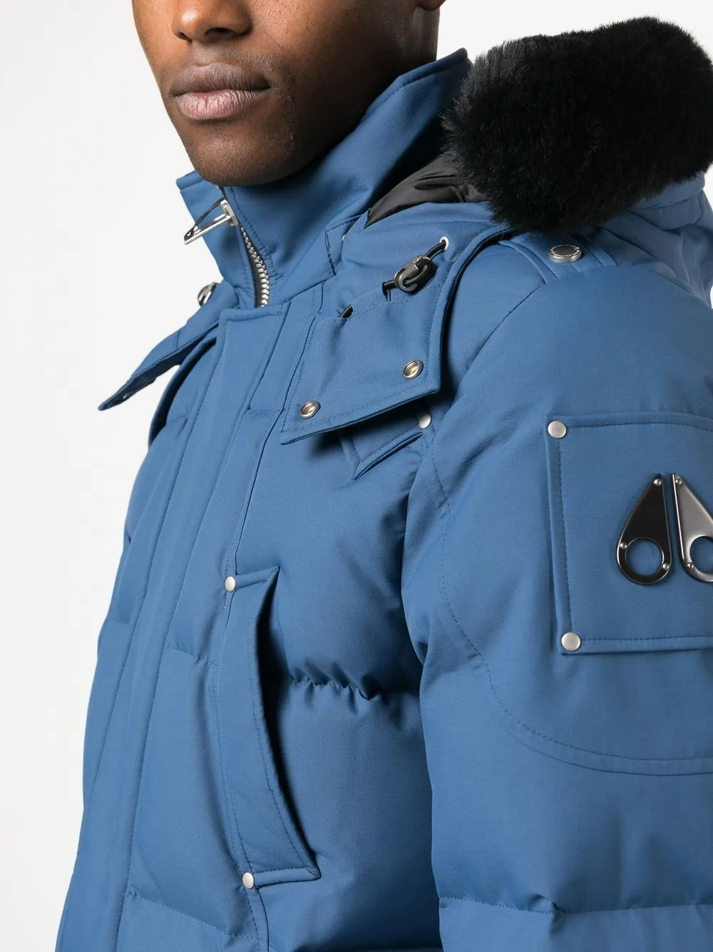 Moose Knuckles Fur-trimmed Cloud 3q Down-padded Jacket In Blue | ModeSens