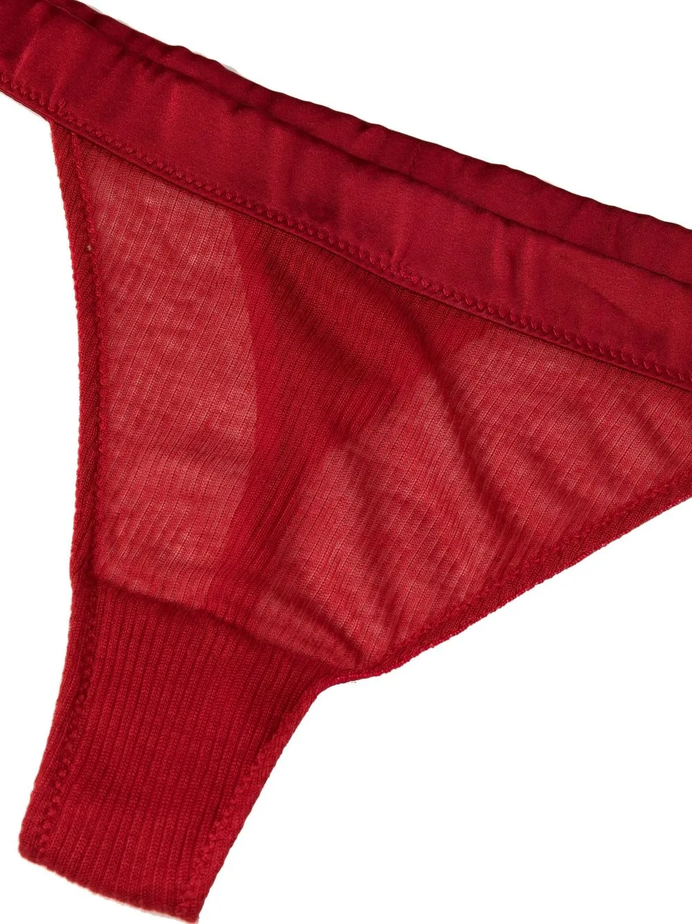 Kiki De Montparnasse Ribbed Intime Thong Red Farfetch