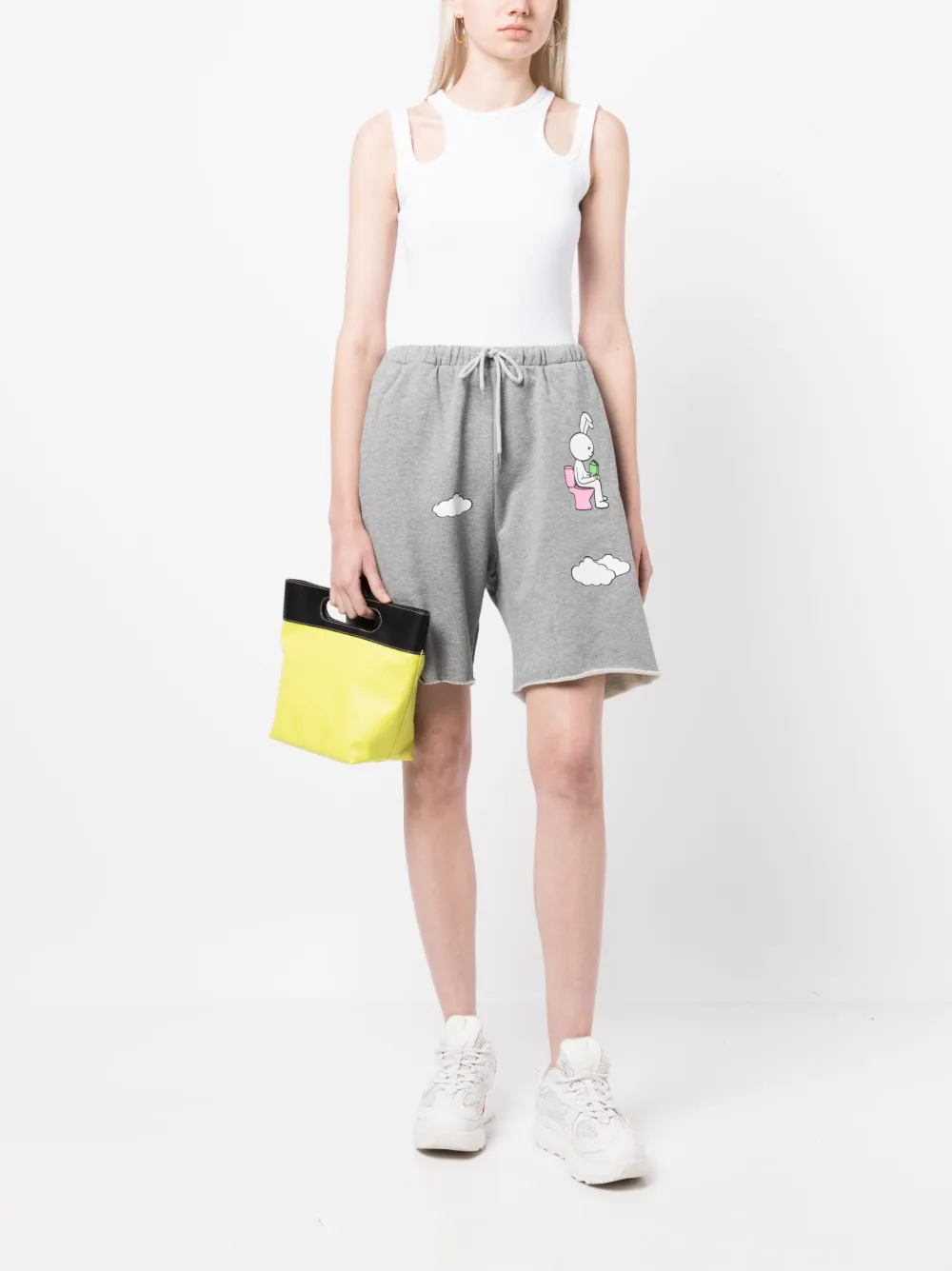 Natasha Zinko Shorts Deportivos Bunny And Clouds | Gris | FARFETCH MX