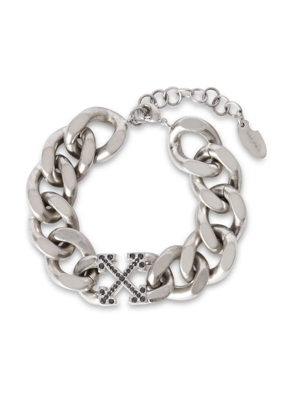 Off-White Arrows crystal-embellished Chain Bracelet | Silver | FARFETCH AU