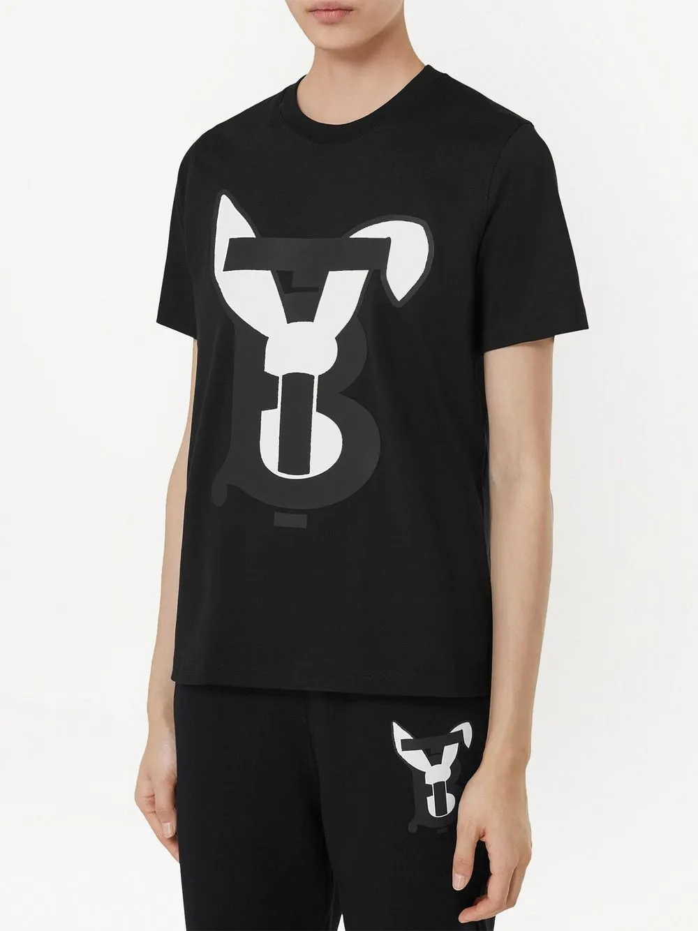 Burberry Rabbit Logo-print Cotton T-shirt In Black | ModeSens
