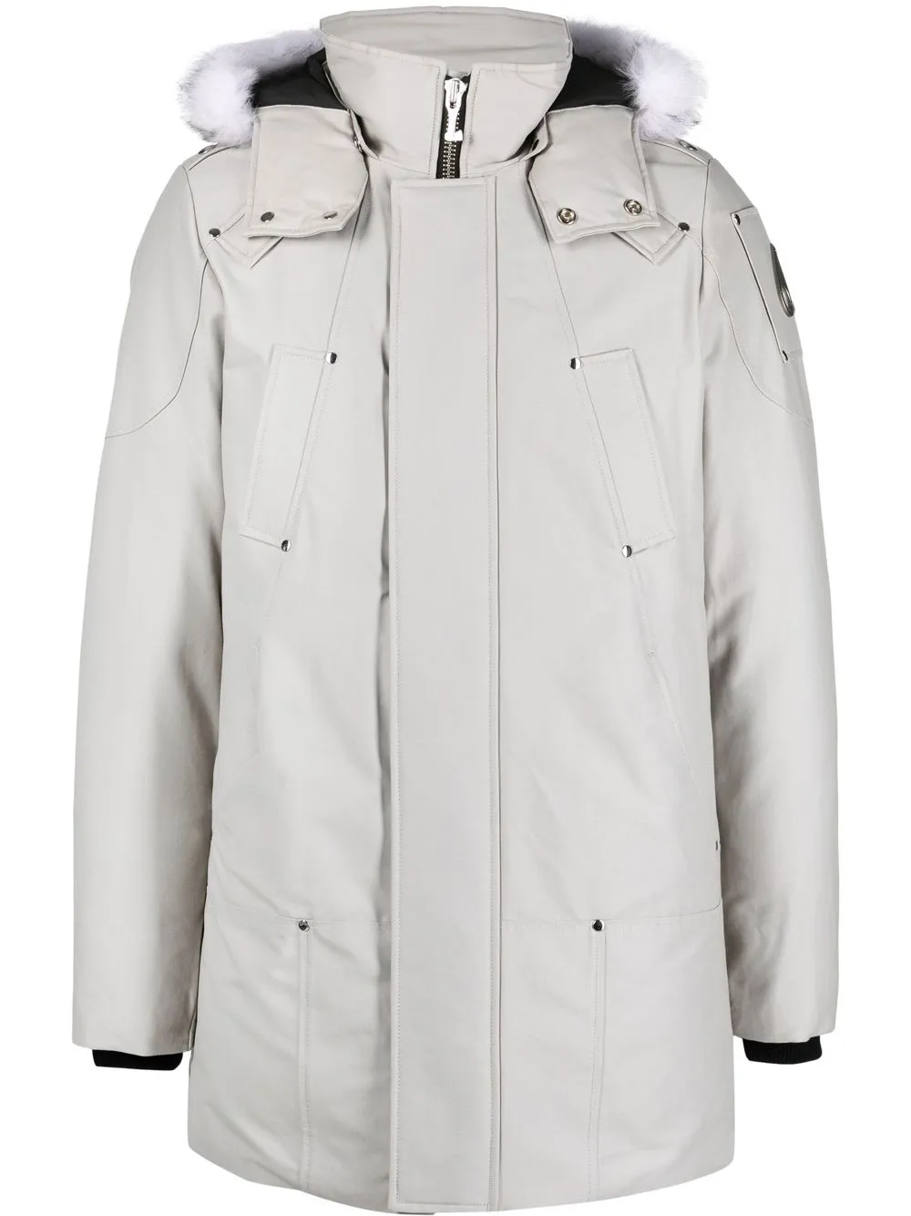 Moose Knuckles Stirling Fur-trim Parka Coat In Grey | ModeSens