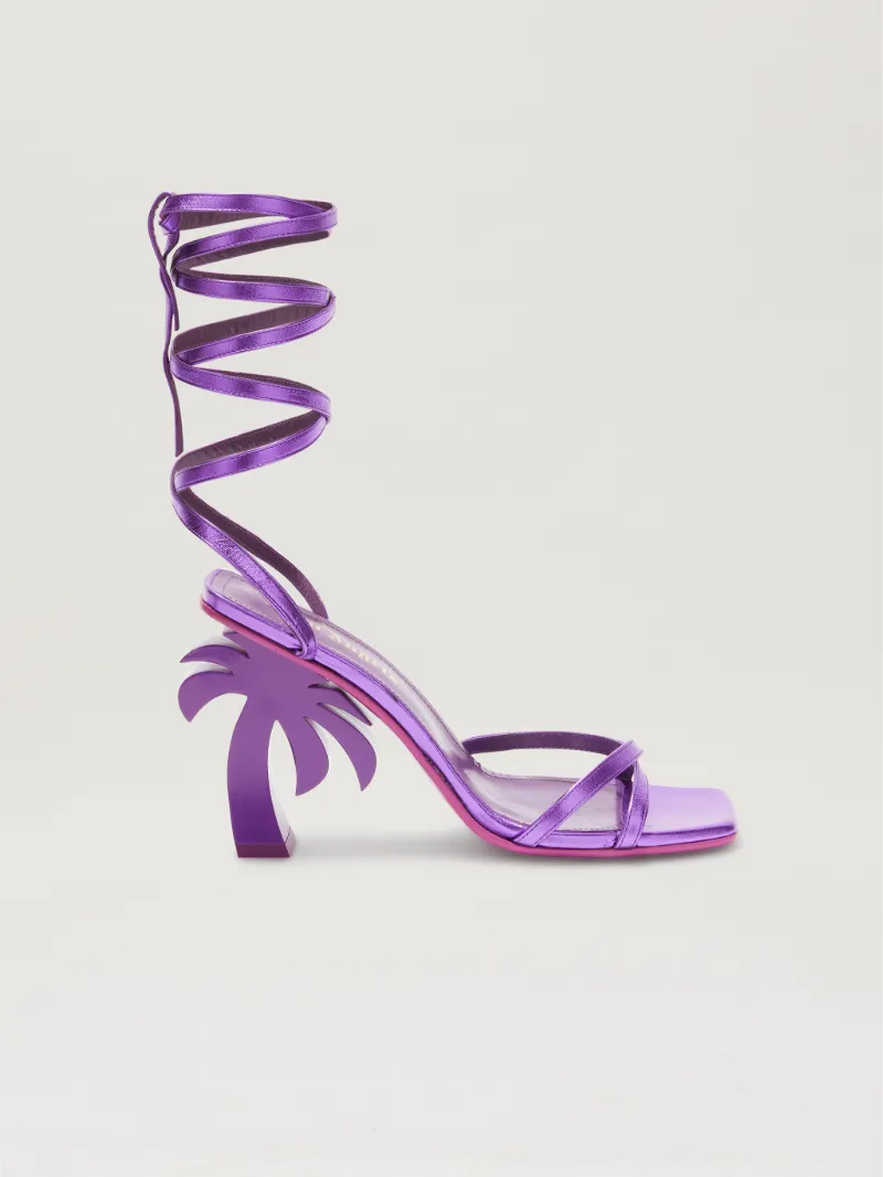 Palm Beach Lace Up Sandal in purple - Palm Angels® Official