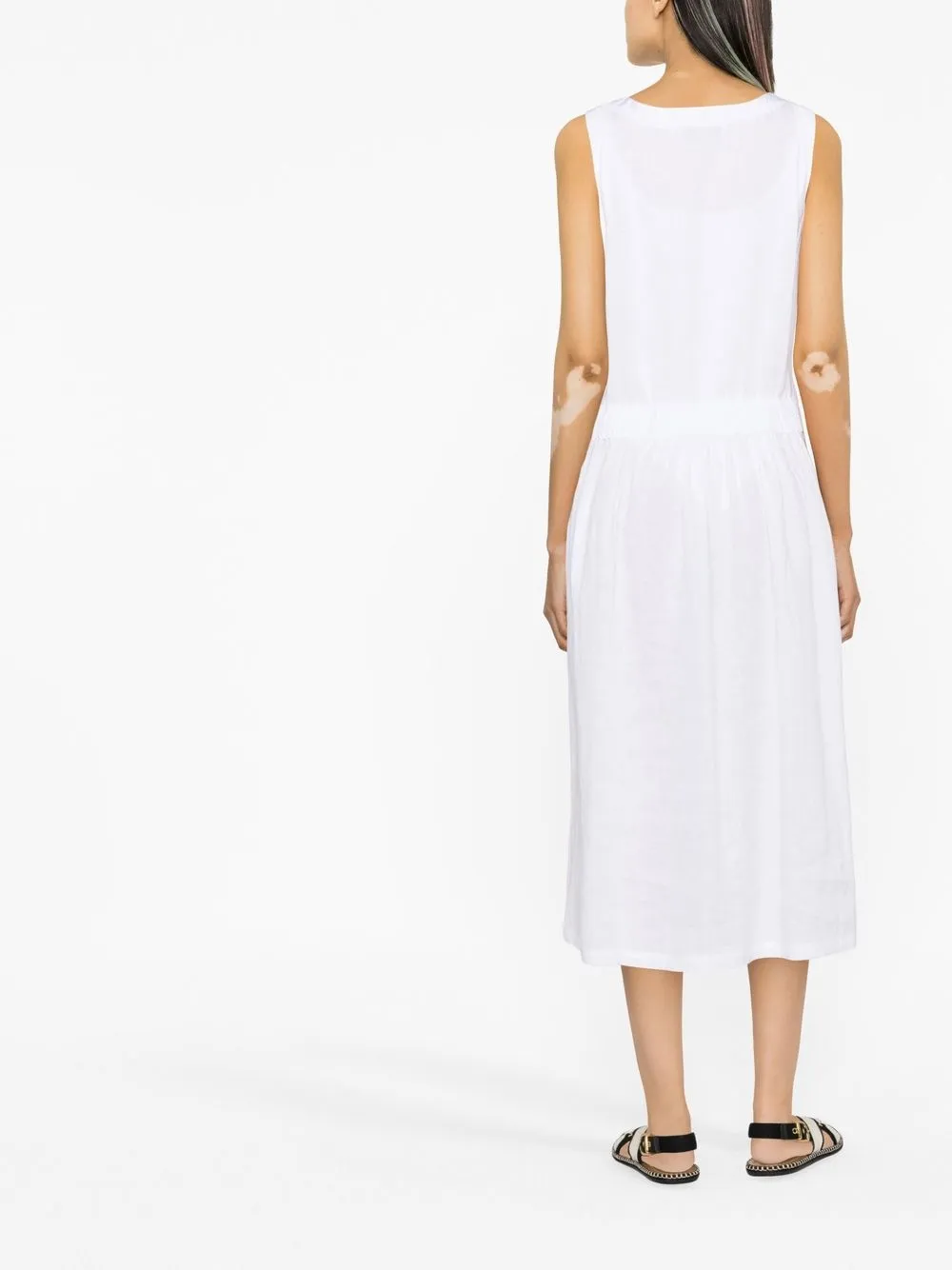 Fabiana Filippi drawstring-waist Sleeveless Linen Midi Dress | White ...