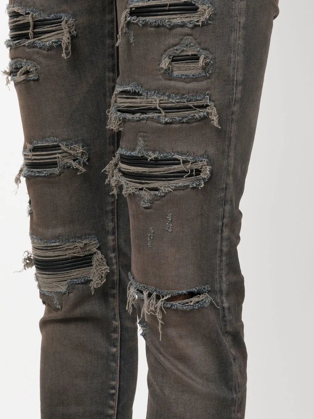 Amiri Distressed Skinny Jeans In Brown | ModeSens