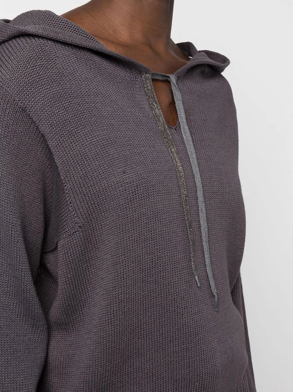 Fabiana Filippi glitter-drawstring Hooded Jumper - Farfetch