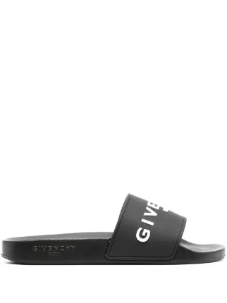 Givenchy logo-print Pool Slides | Black | FARFETCH UK