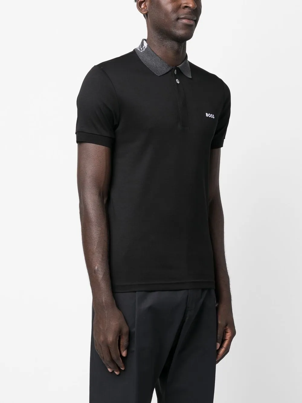 BOSS embroidered-logo Polo Shirt | Black | FARFETCH