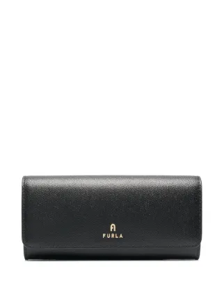 Furla logo-lettering Leather Wallet | Black | FARFETCH