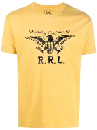 Ralph Lauren RRL Logo Print crew-neck t-shirt | Yellow | FARFETCH HK