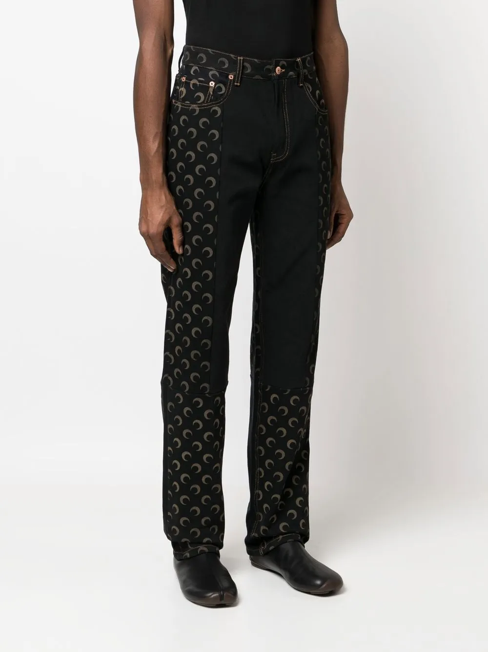 Marine Serre crescent-moon print jeans | Smart Closet