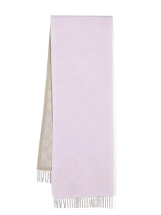 Gucci GG Damier-jacquard Scarf | Purple | FARFETCH