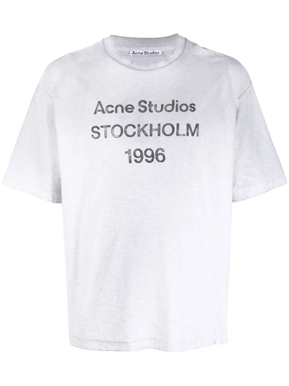 Acne Studios Logo Stockholm 1996 print T shirt Grey FARFETCH Acne Studios Logo Stockholm 1996 print T shirt Grey FARFETCH