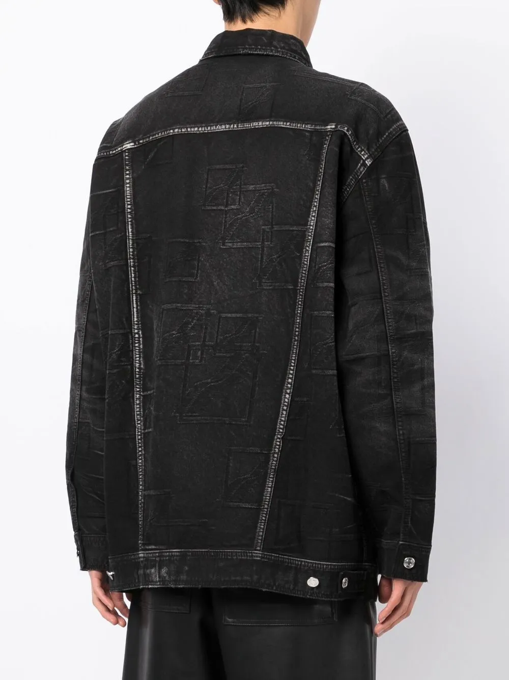 We11done logo-patch Denim Jacket - Farfetch