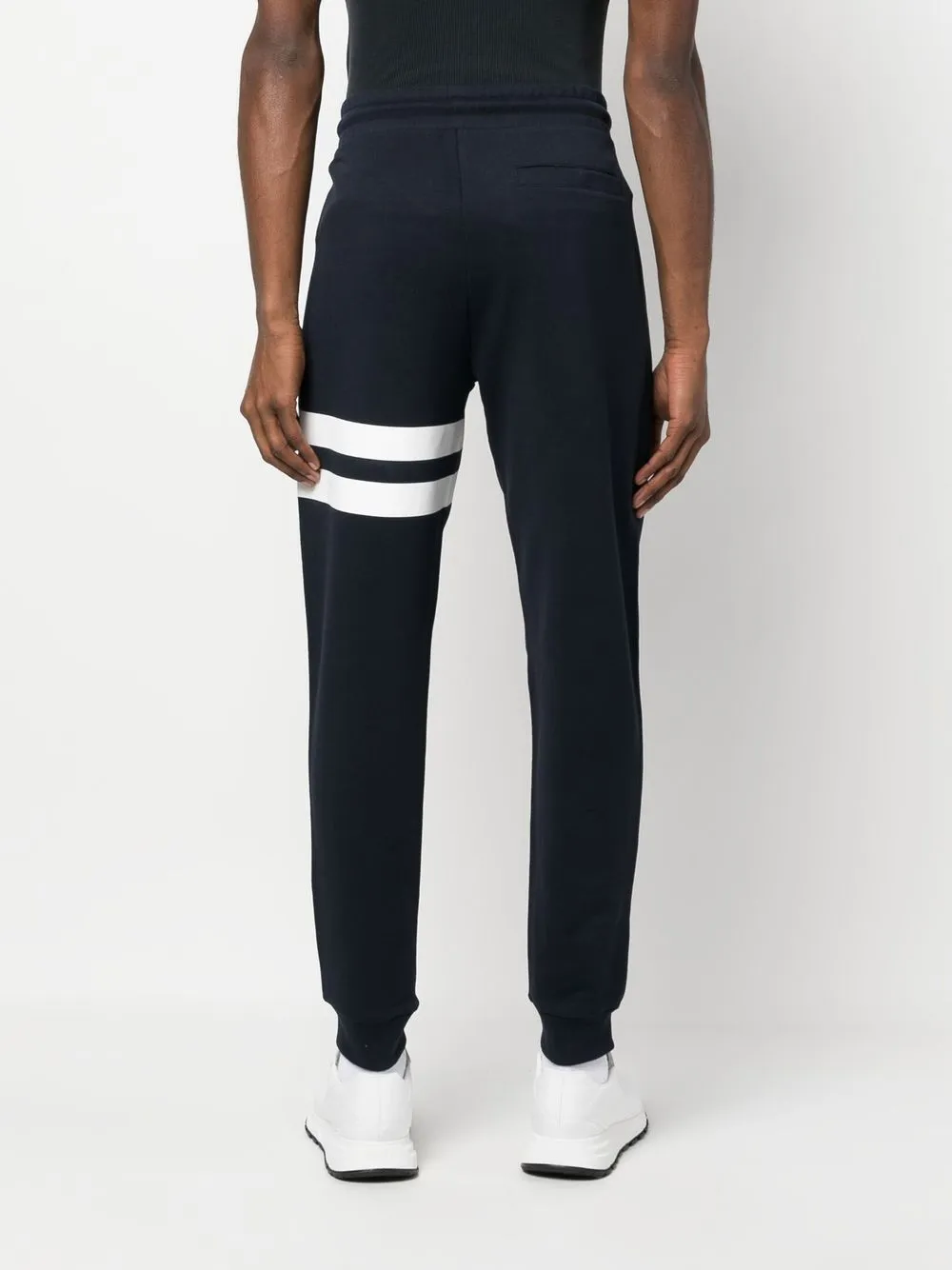 Moncler logo-patch Cotton Track Pants | Blue | FARFETCH
