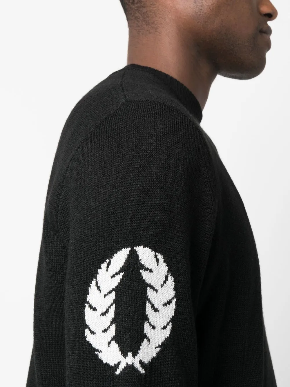 Fred Perry Laurel Wreath Intarsia-knit Jumper In Black | ModeSens