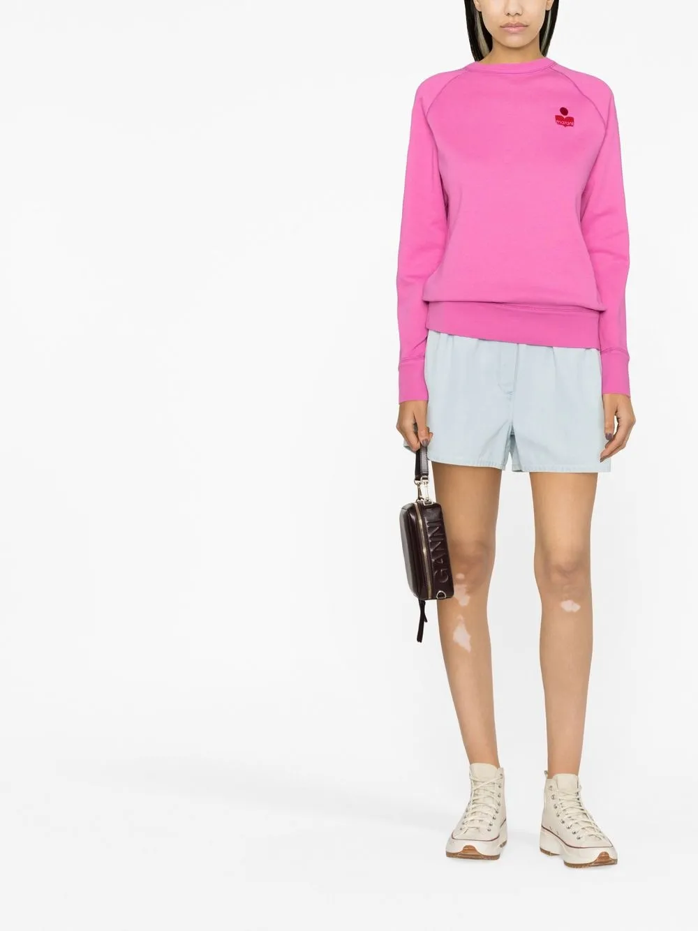 Isabel Marant Étoile Logo-print Crew-neck Sweatshirt In Pink | ModeSens