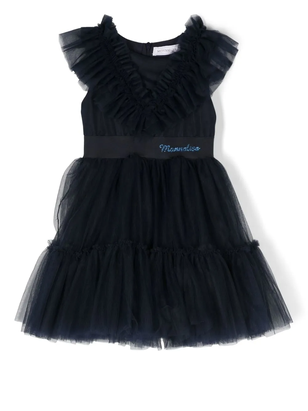 Monnalisa logo-print Ruffled Dress - Farfetch