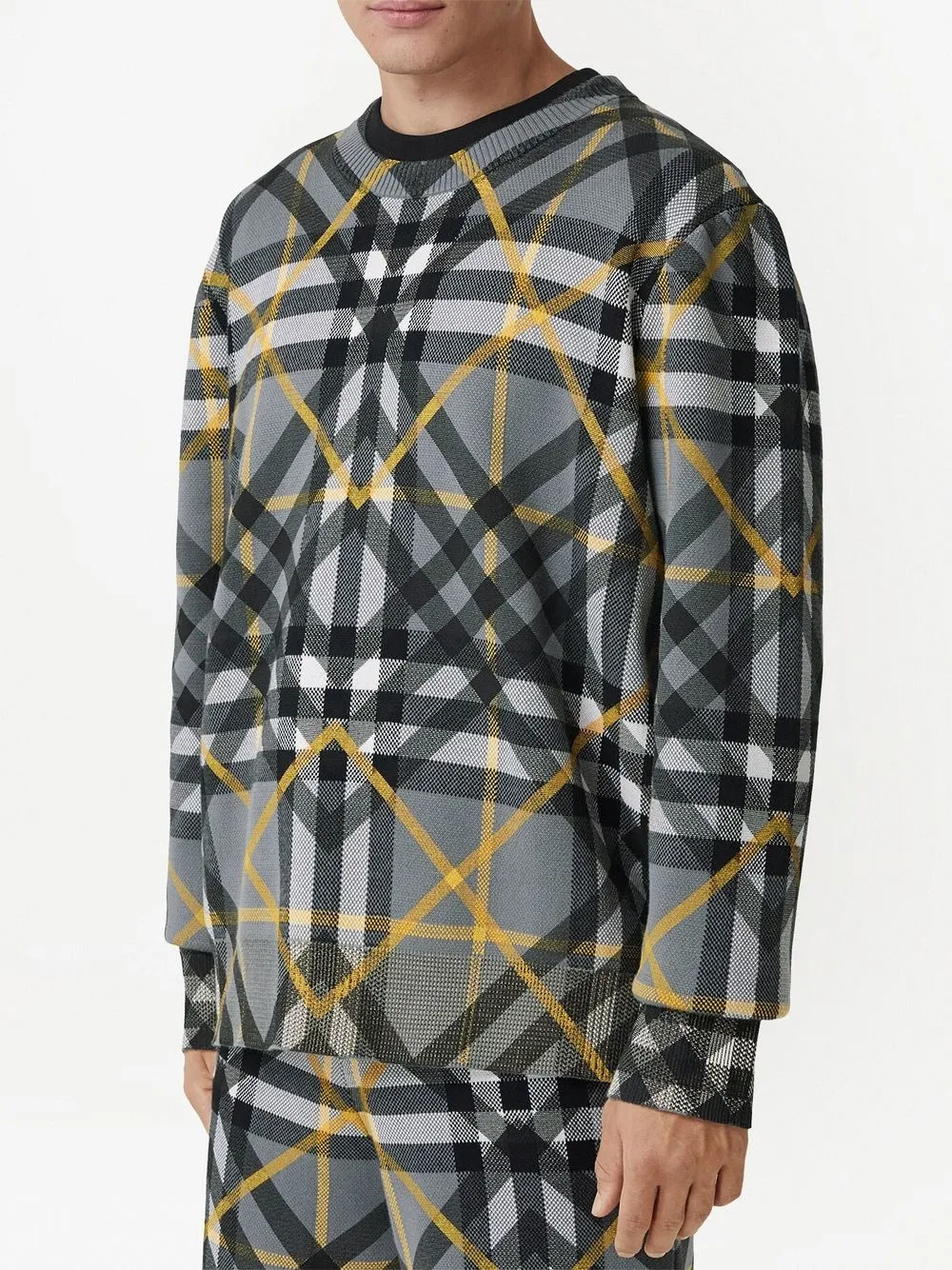 Burberry Layered Check Cotton Jacquard Jumper - Farfetch Burberry Layered Check Cotton Jacquard Jumper - Farfetch