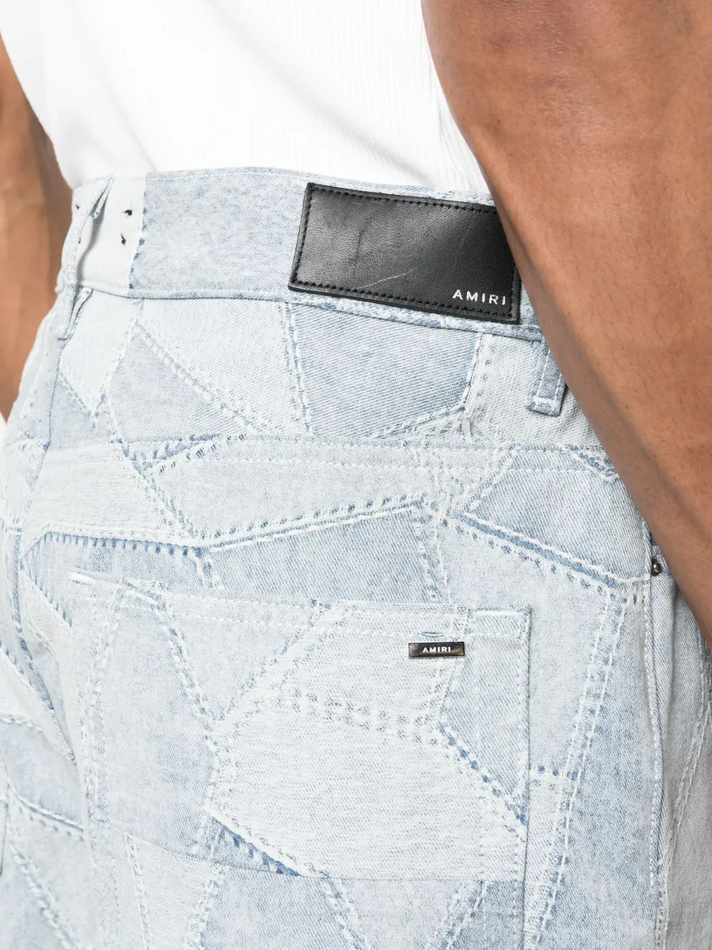 Amiri Patchwork Baggy Straight Jean In Blue | ModeSens