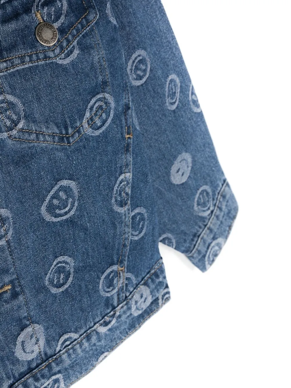 Molo Logo-jacquard Denim Jacket In Blue | ModeSens