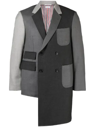 Thom Browne colour-block double-breasted Coat - Farfetch