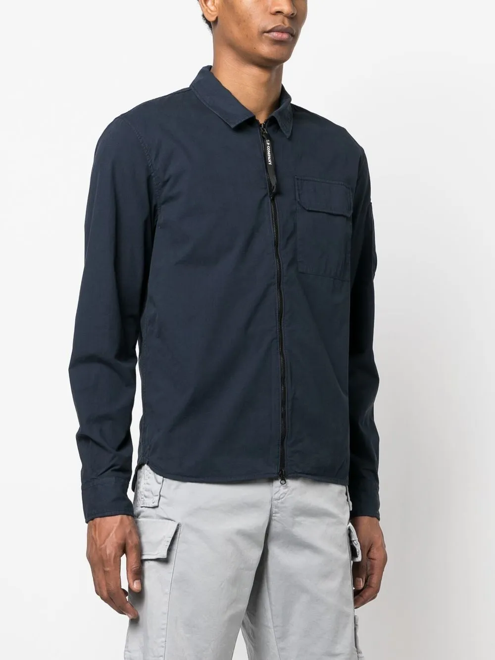 C.p. Company Chest-pocket Shirt Jacket In Blue | ModeSens