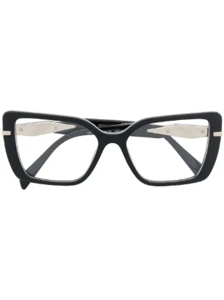 Prada Eyewear Square Frame Glasses | Black | FARFETCH
