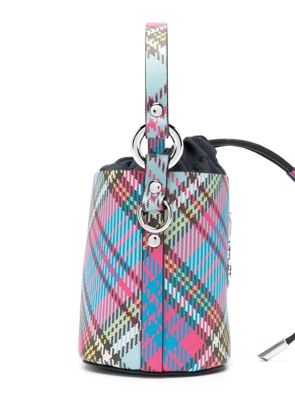 Vivienne Westwood Tartan-pattern Orb-plaque Bucket Bag In Blue | ModeSens