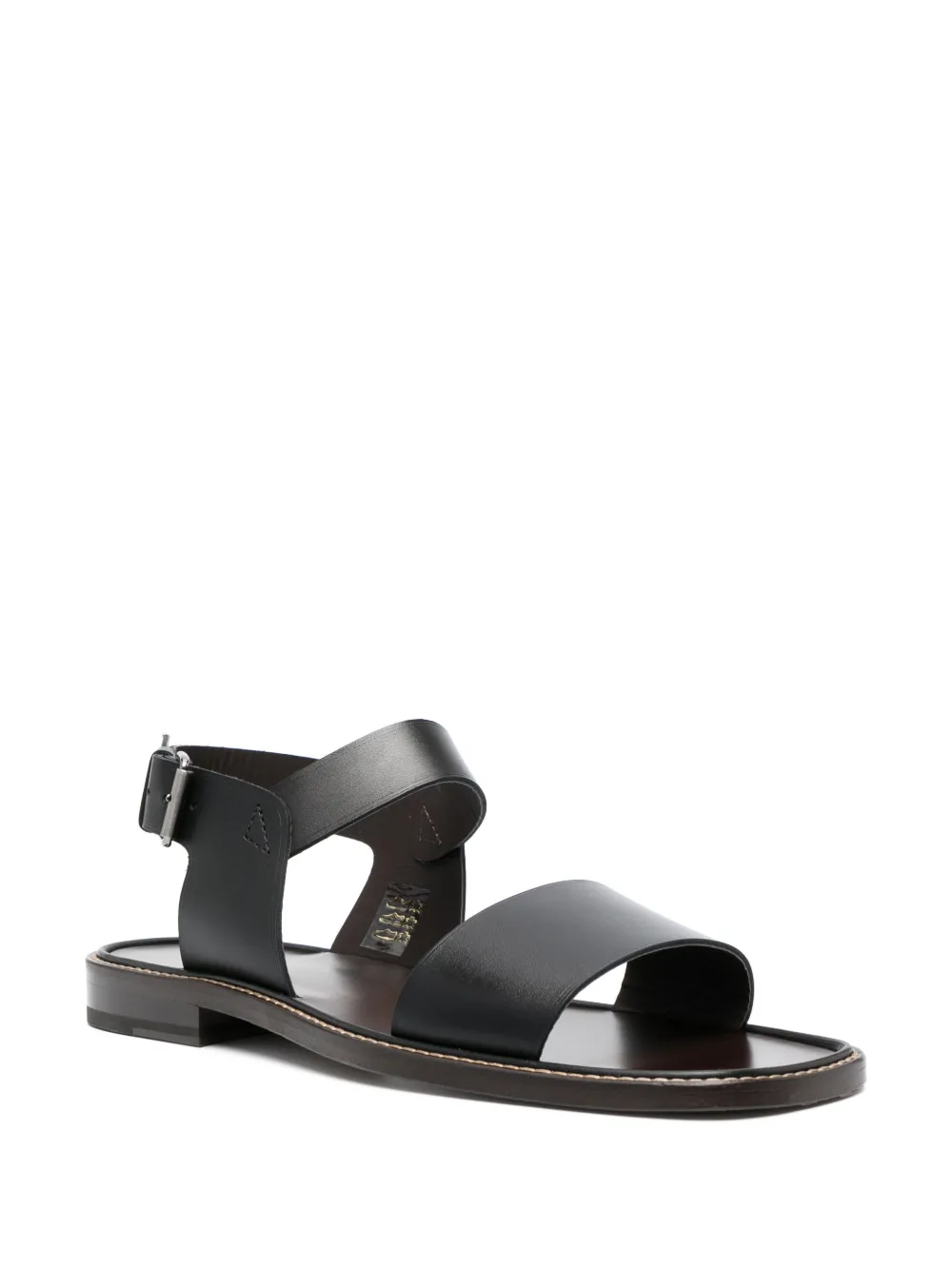 Lemaire Two-strap Leather Sandals In Black | ModeSens