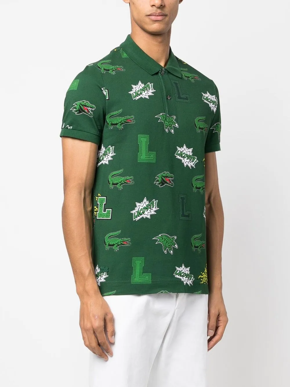 Lacoste Logo-print Polo Shirt In Green | ModeSens