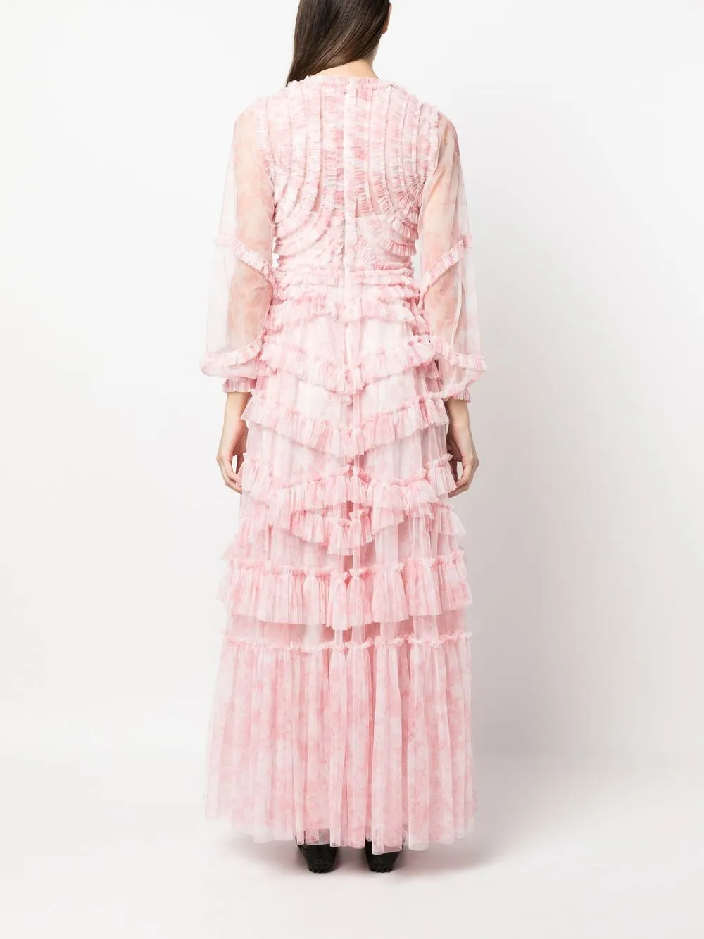 Needle & Thread Ruffled Log-sleeve Gown In Pink | ModeSens
