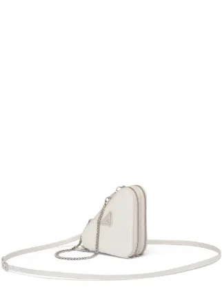 Prada Mini Triangle Crossbody Bag | White | FARFETCH TR