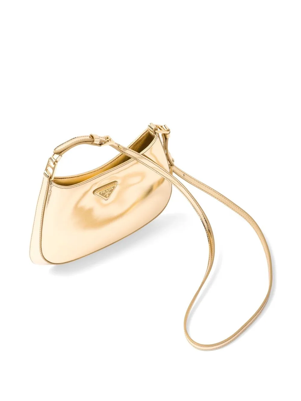 Prada Cleo Leather Shoulder Bag | Gold | FARFETCH
