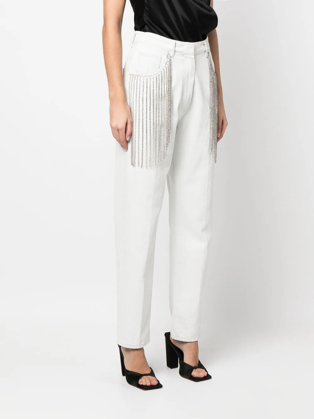 Forte Forte crystal-trim straight-leg Trousers | Neutrals | FARFETCH