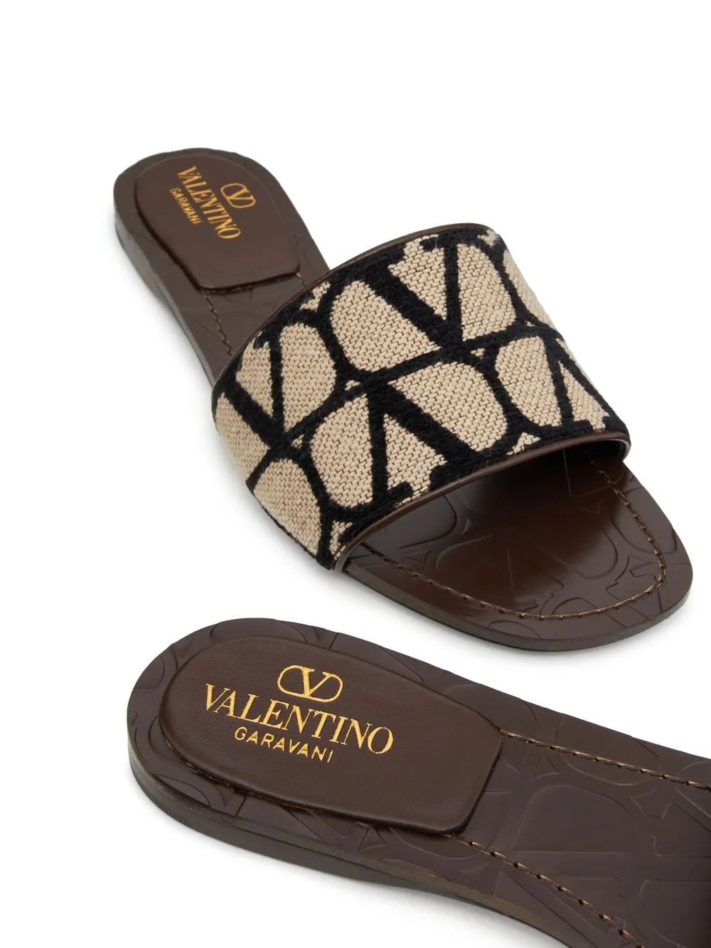 Valentino Garavani VLogo Toile Iconographe Slides - Farfetch