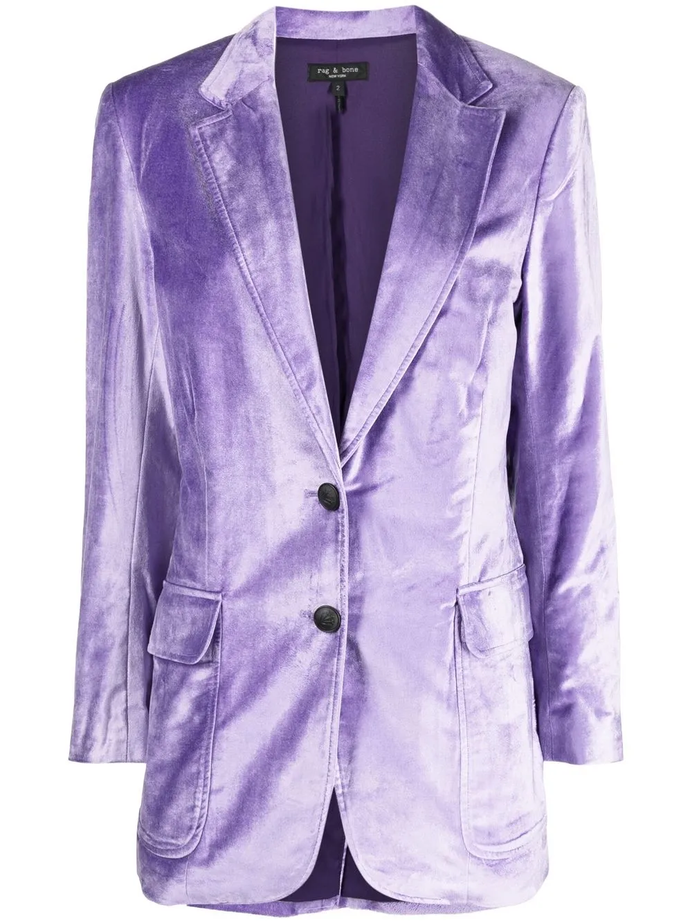 Rag & Bone Single-breasted Velvet Blazer In Violett | ModeSens