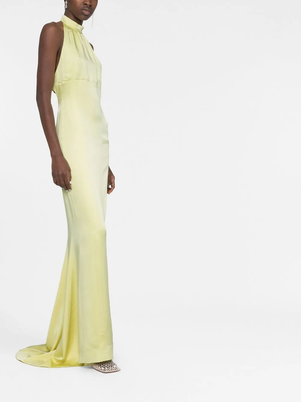 Givenchy Crystal-embellished Duchesse-satin Halterneck Gown In Yellow ...