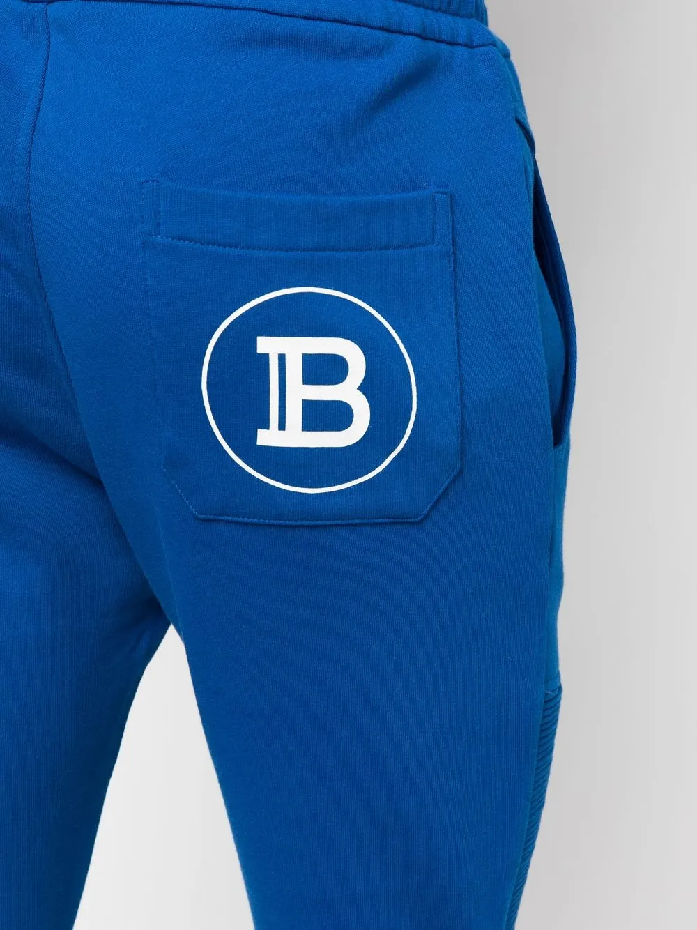 Balmain Rear Logo-print Detail Trousers In Blue | ModeSens