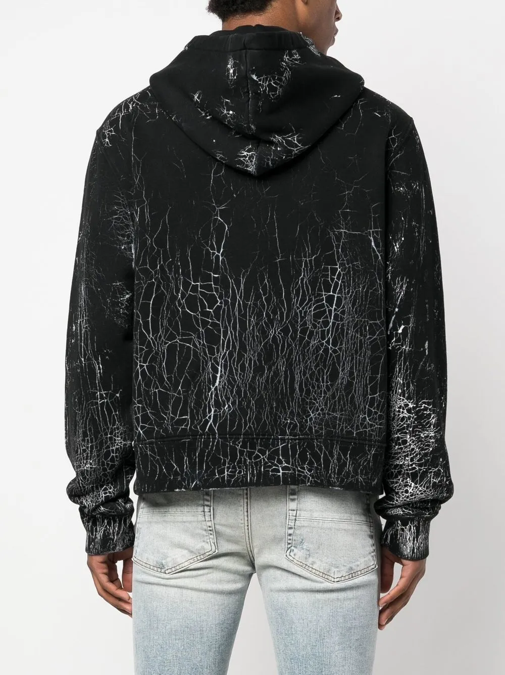 Amiri Black Hoodie With Tye-dye Pattern And Logo | ModeSens