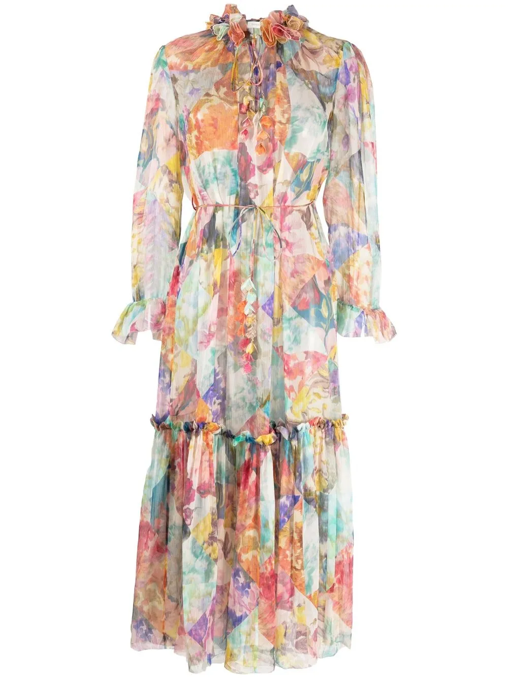 Zimmermann Floral Print Silk Maxi Dress Modesens
