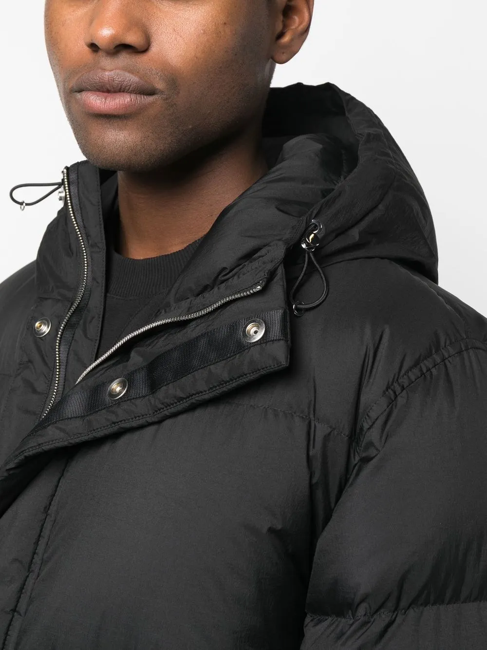 Theory Padded Hooded Down Coat In Black | ModeSens