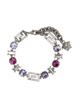 Versace Greca Pattern Bracelet | Grey | FARFETCH UK